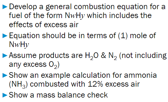 Solved Develop a general combustion equation for a fuel of | Chegg.com