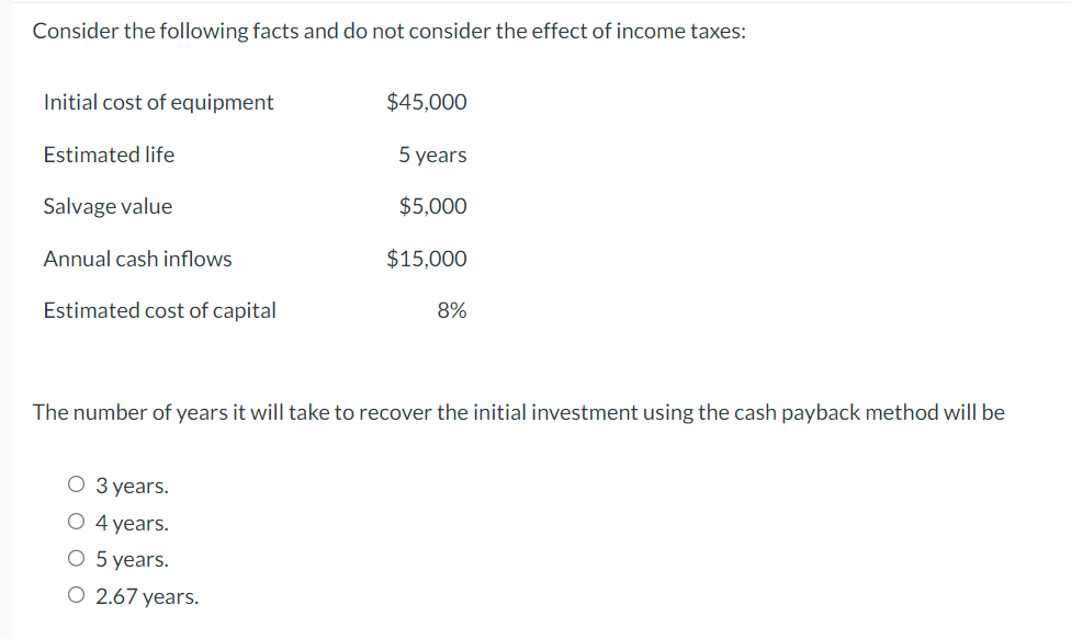 Solved Consider the following facts and do not consider the | Chegg.com