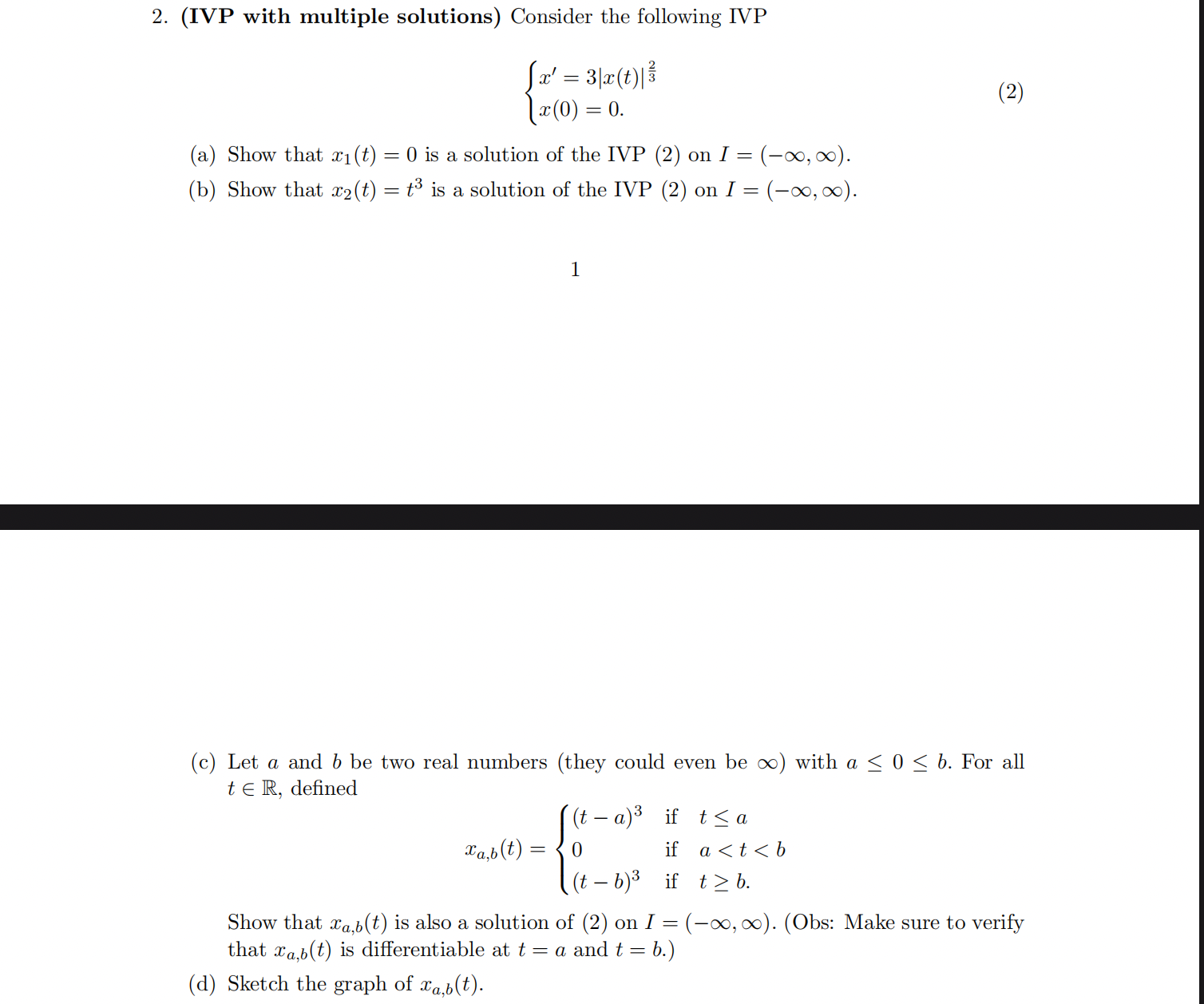 Solved (IVP ﻿with multiple solutions) ﻿Consider the | Chegg.com