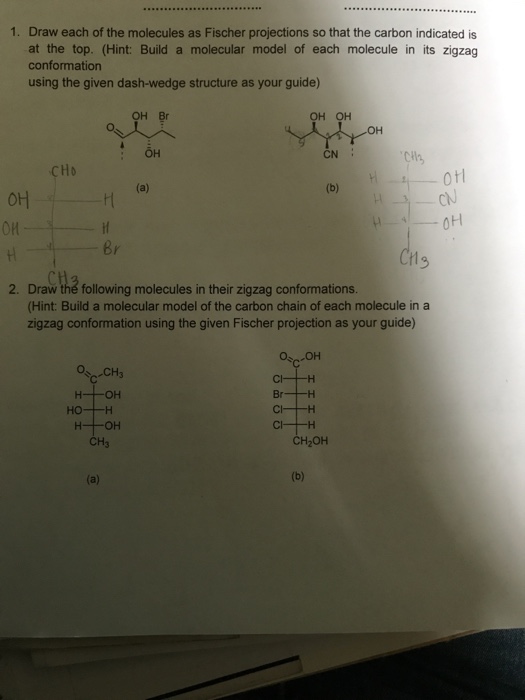 Solved 1. Draw each of the molecules as Fischer projections | Chegg.com
