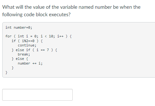 Solved What will the value of the variable named number be | Chegg.com