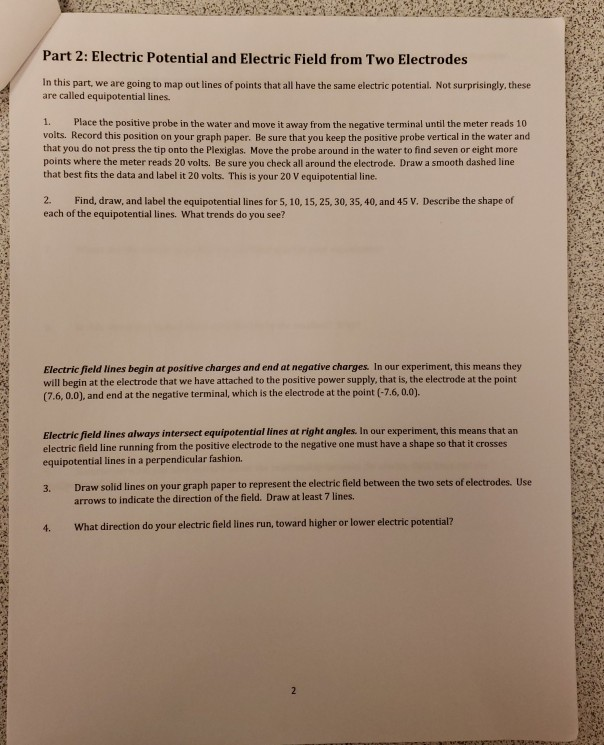 Solved Part 2: Electric Potential and Electric Field from | Chegg.com
