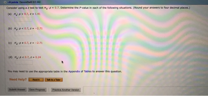 Solved -44 points DevoreStat9 8.E.042 Consider using a z | Chegg.com