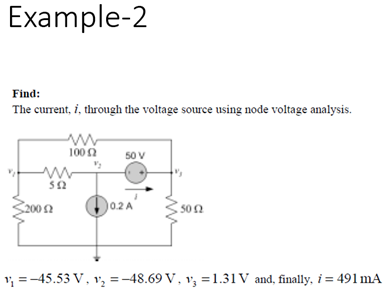 Solved Example-2 Find: The current, i, through the voltage | Chegg.com