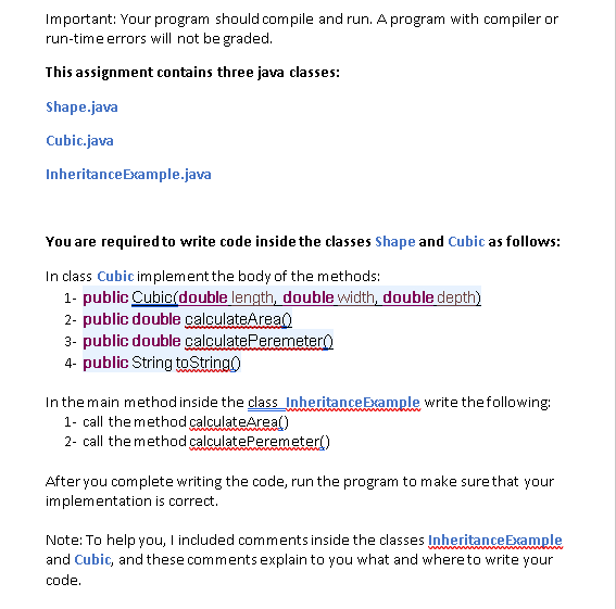 Solved Important: Your program should compile and run. A | Chegg.com