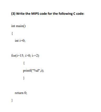 Solved LAB Task 04 (1) Write the MIPS code for the following | Chegg.com
