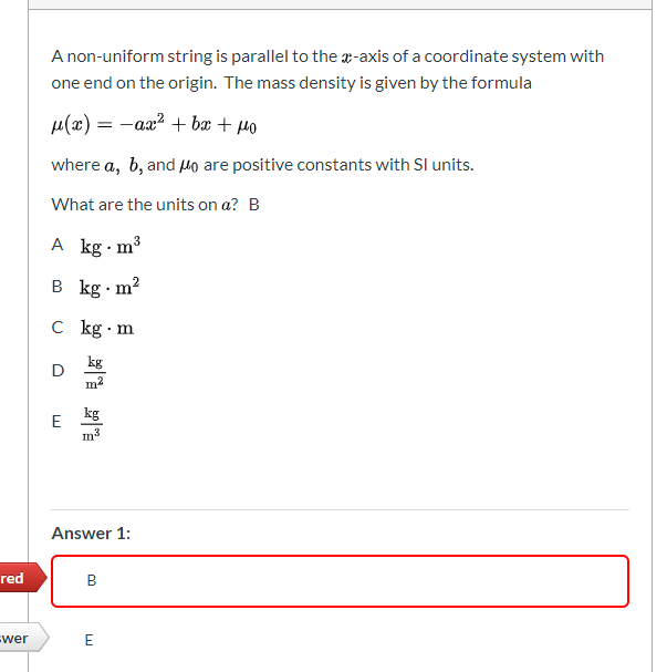 Solved A non-uniform string is parallel to the x-axis of a | Chegg.com