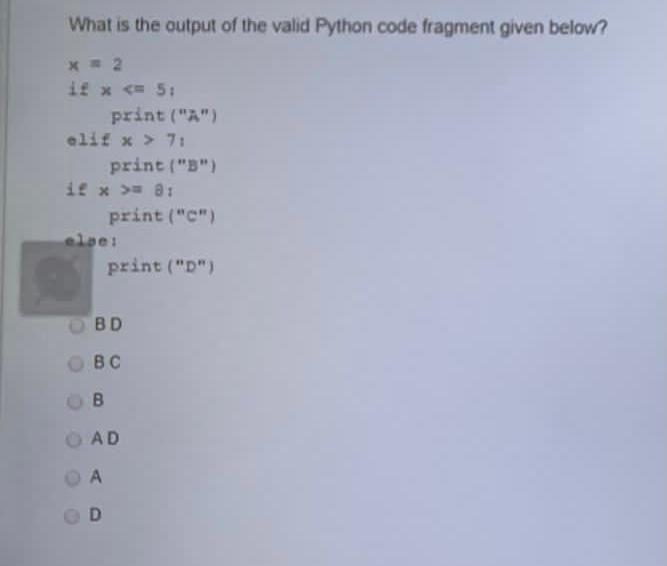 Solved Which Of The Following Is NOT A Valid Python Arith