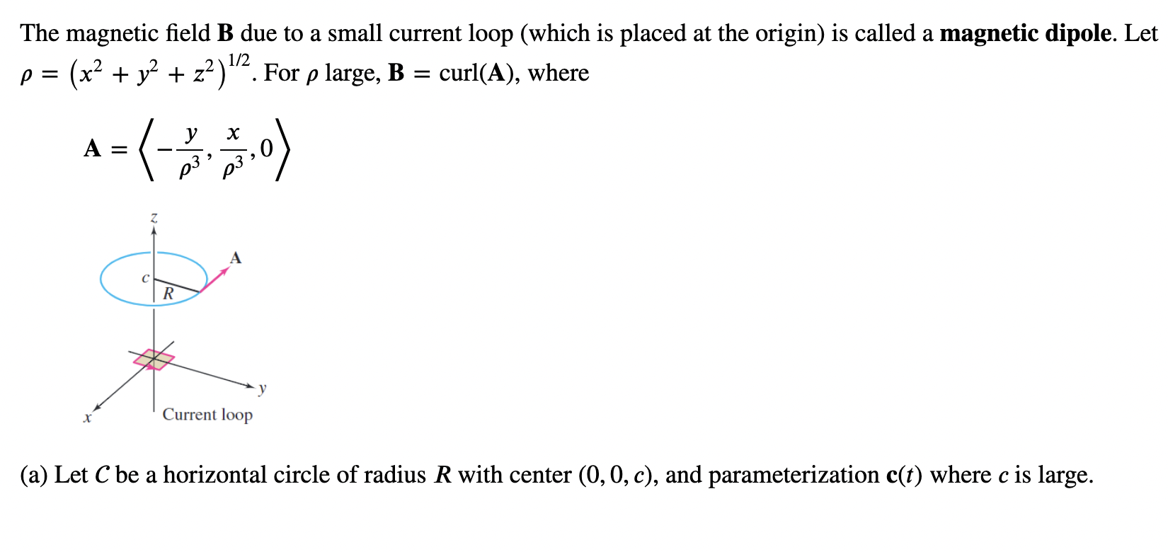 Solved The magnetic field B ﻿due to ﻿a small current loop | Chegg.com