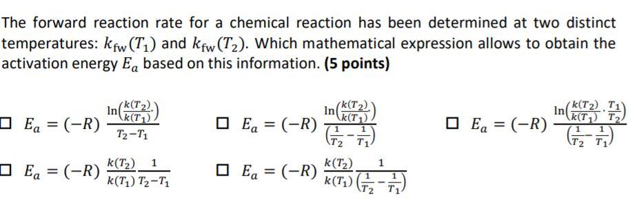 Solved The forward reaction rate for a chemical reaction has | Chegg.com
