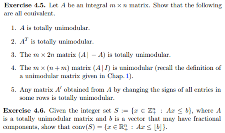Solved Exercise 45 Let A Be An Integral M×n Matrix Show 