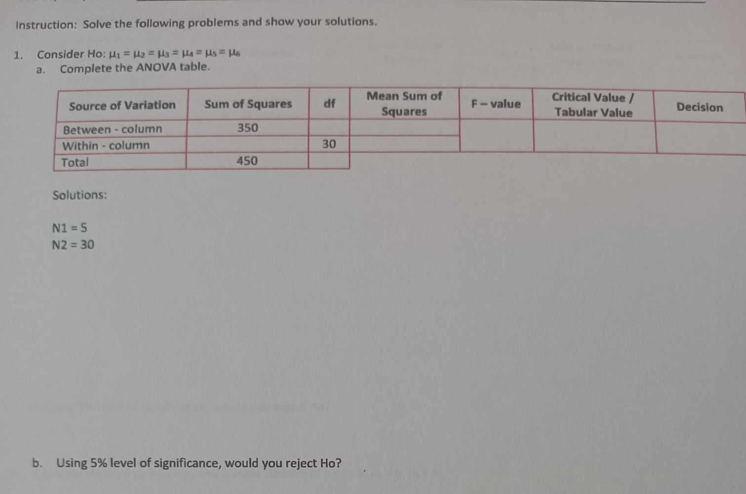 Solved Instruction: Solve the following problems and show | Chegg.com