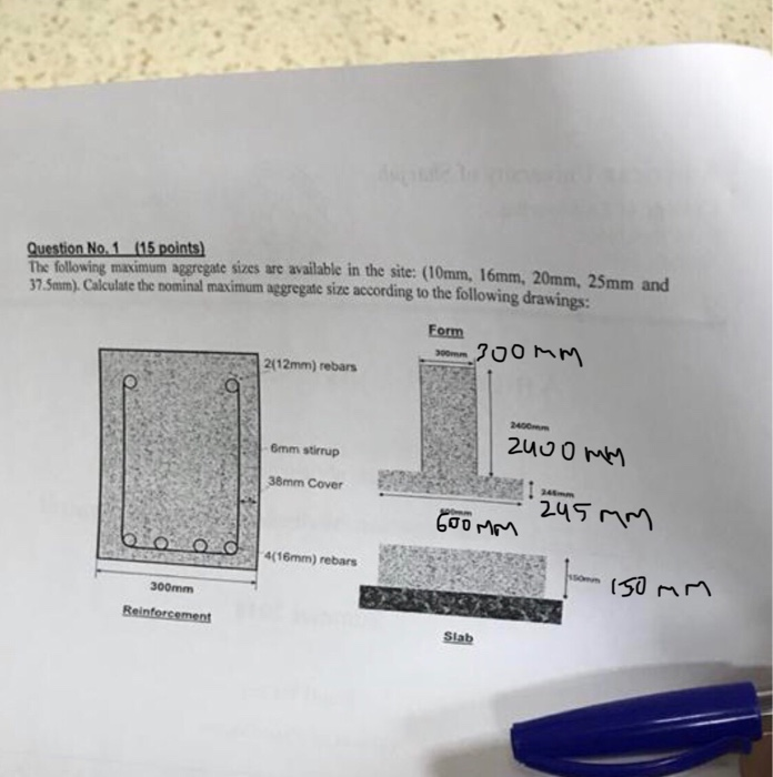 Solved Question No 1 (15 points) m aggregate sizes are | Chegg.com