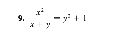 Solved 9. x+yx2=y2+1 | Chegg.com