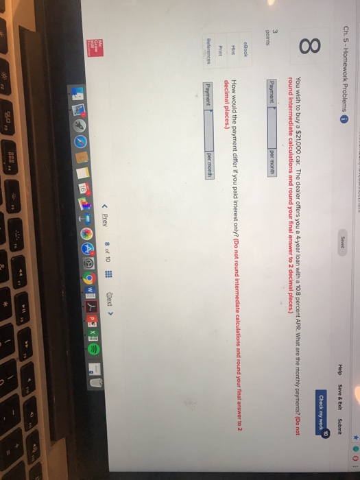 Solved h. 5 Homework Problems Help Save & Exit Submit 10 You | Chegg.com