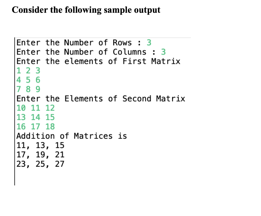 Solved 1. Matrix Addition (5 marks) Find the transpose of | Chegg.com