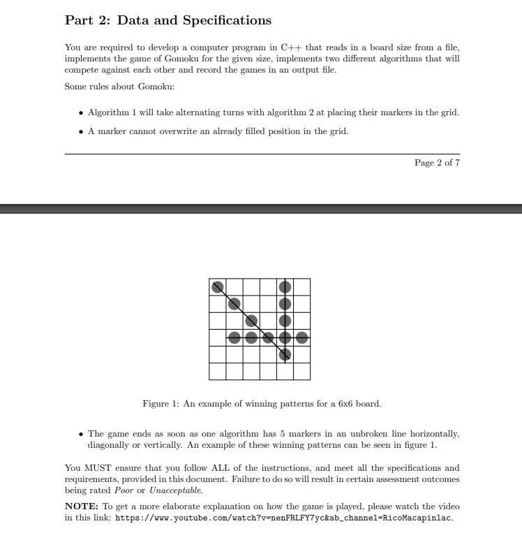 Solved Part 1: Background Gomoku, also known as Gobang and | Chegg.com