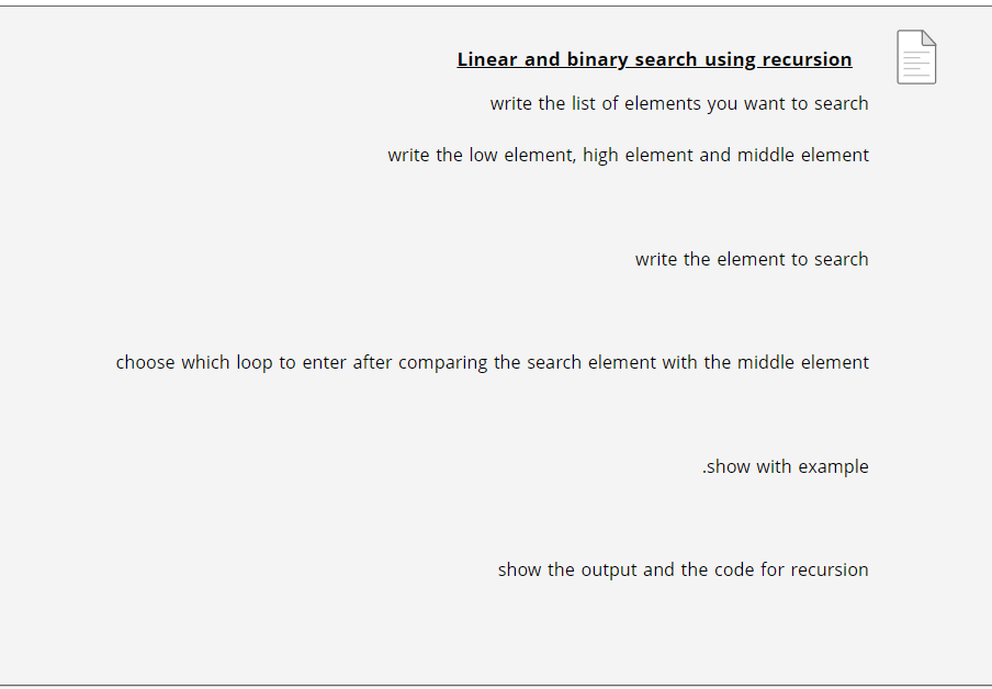 Implement The Following Search Techniques Using 