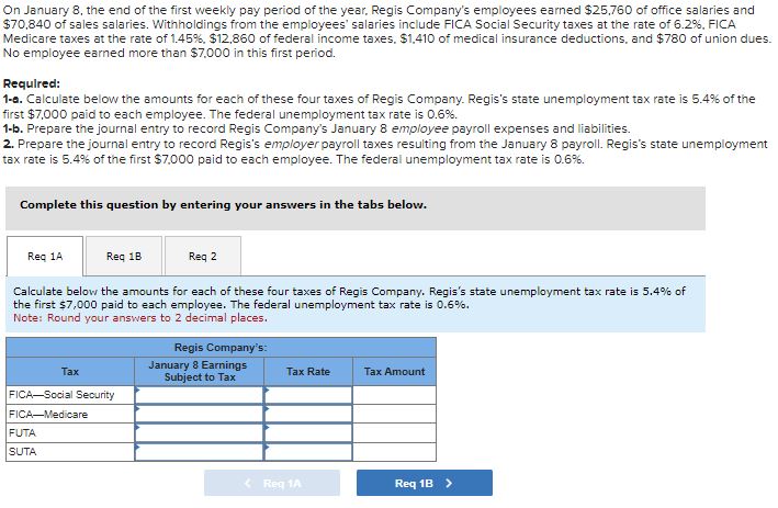 Solved On January 8 , the end of the first weekly pay period | Chegg.com