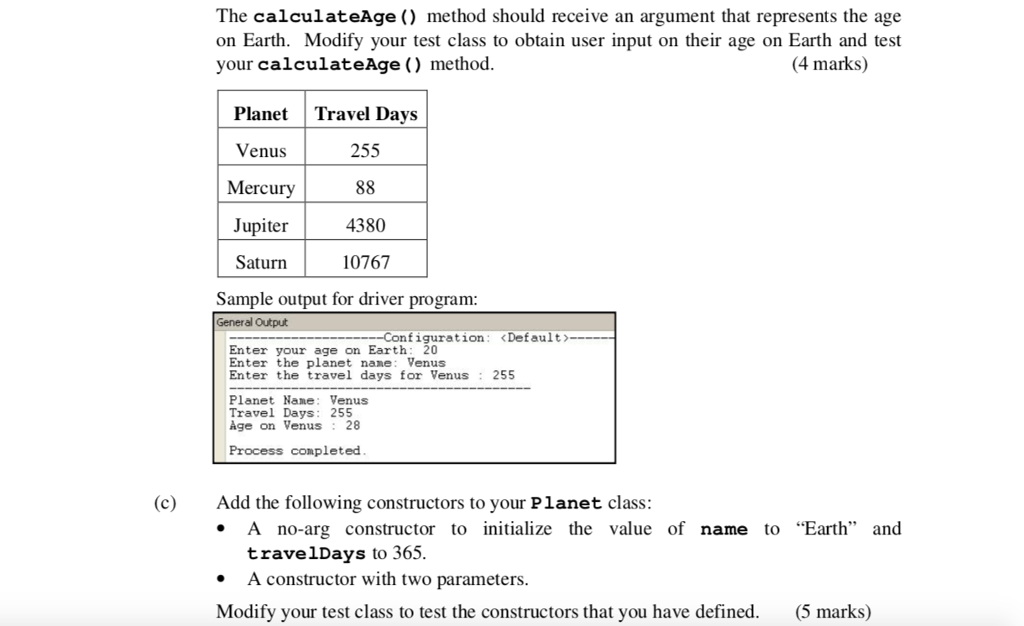 Solved Q2. (a Define a class named Planet, which contains | Chegg.com