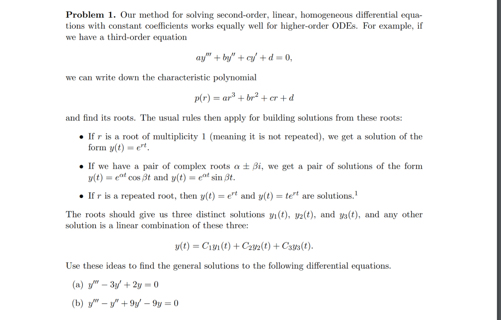 Solved Problem 1 Our Method For Solving Second Order