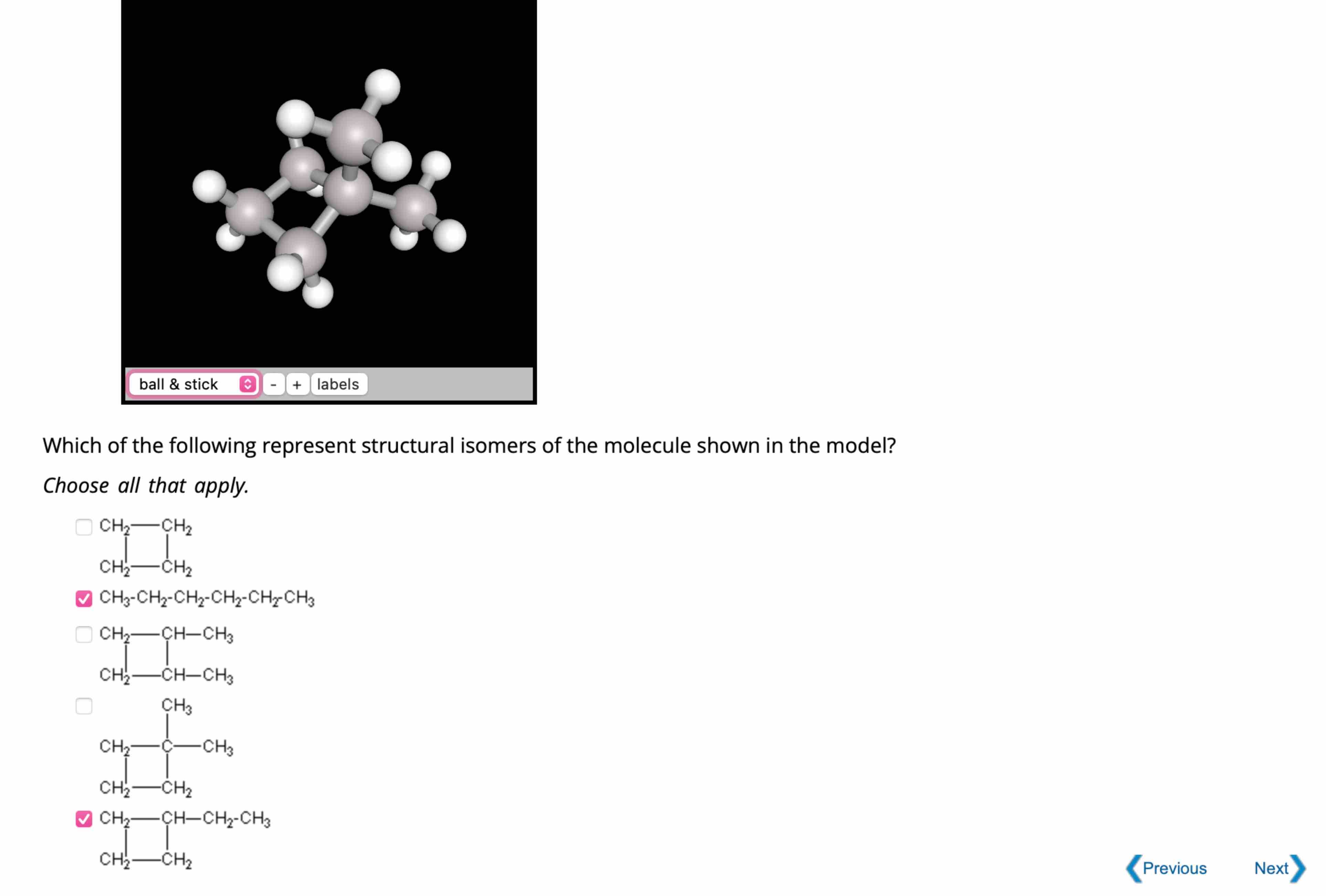 Solved Which of the following represent structural isomers | Chegg.com