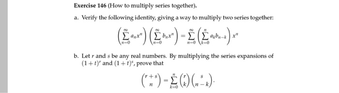 Solved Exercise 146 (How to multiply series together). a. | Chegg.com