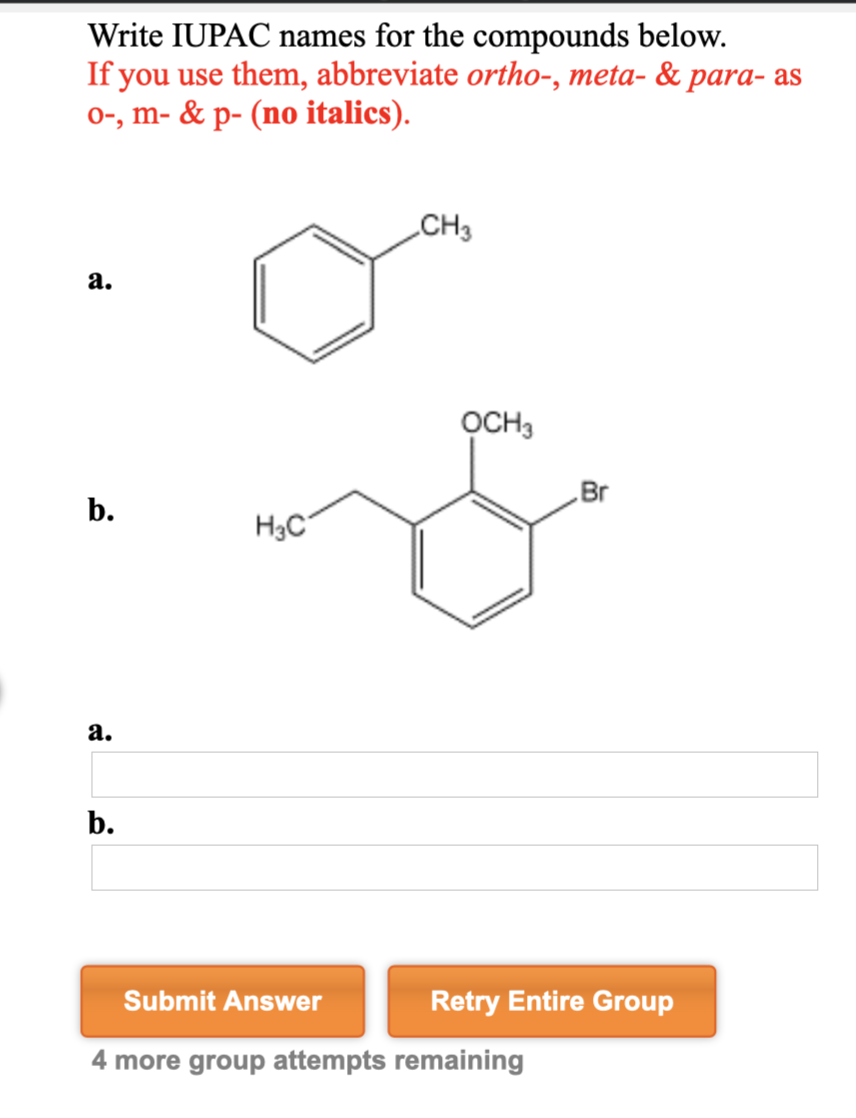 Solved Write IUPAC names for the compounds below. If you use | Chegg.com