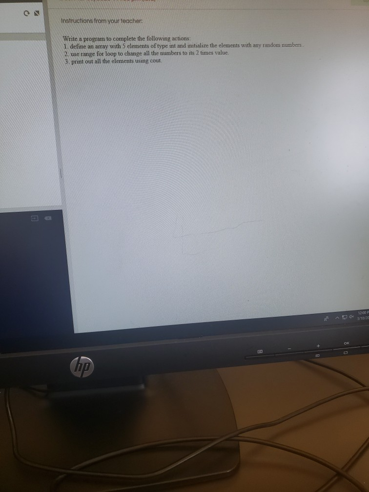 Solved ON Instructions from your teacher: Write a program to | Chegg.com