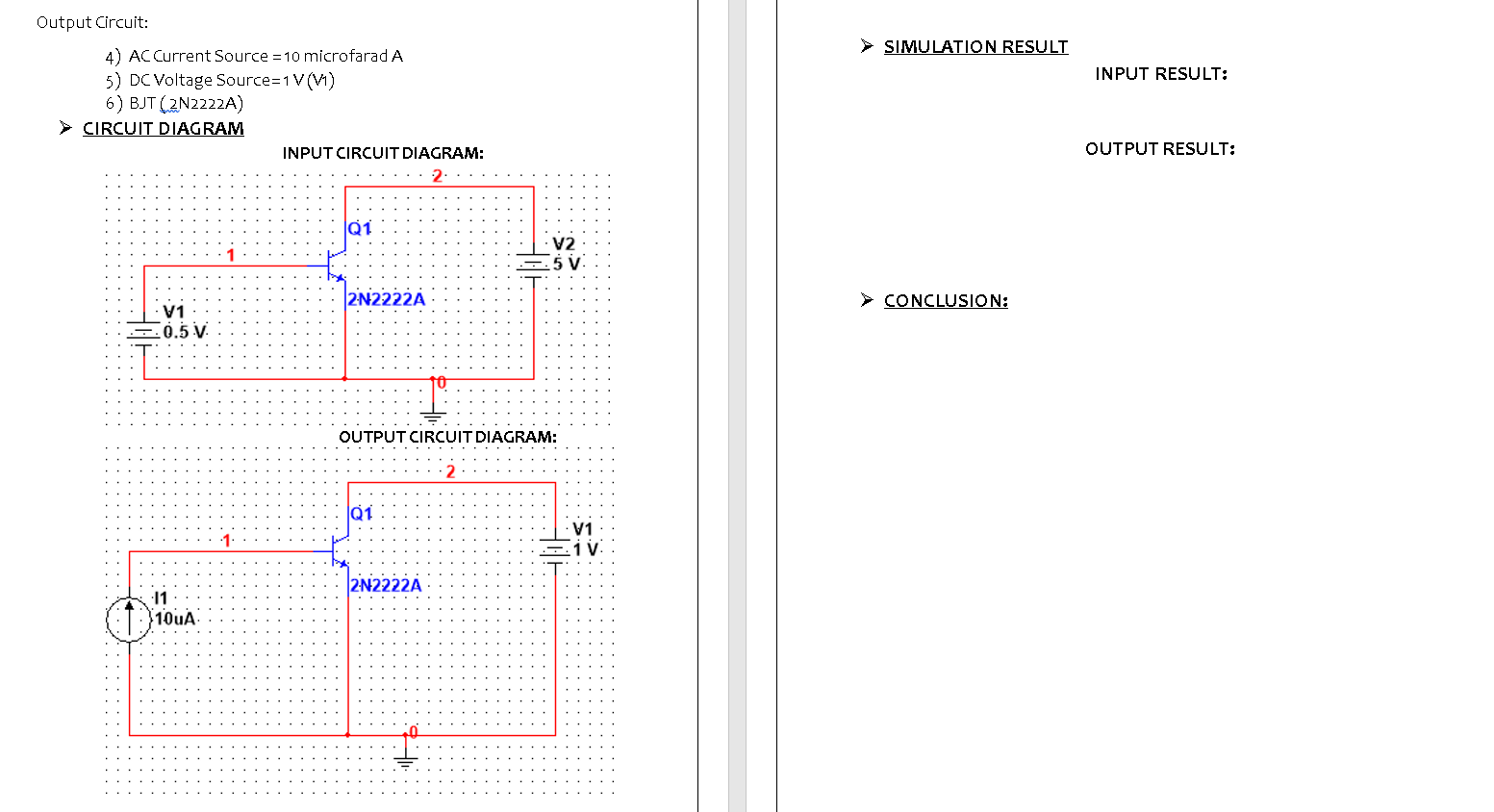 Solved Output Circuit: > SIMULATION RESULT INPUT RESULT: 4) | Chegg.com