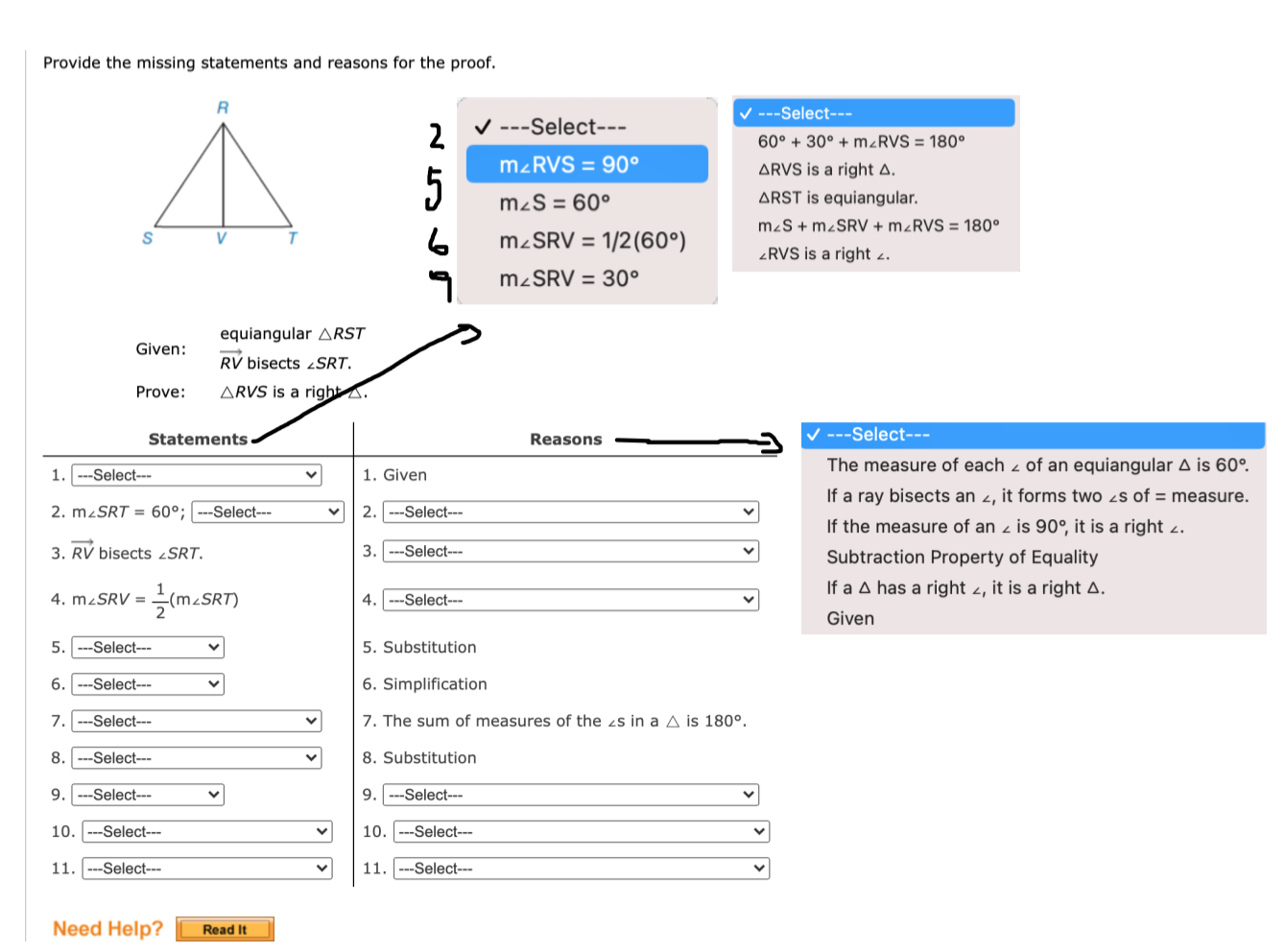 Solved A triangle has three labeled vertices, a vertical | Chegg.com