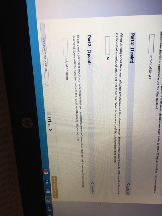 Solved 06/28/17 01 Question (3 points) When chemists work | Chegg.com