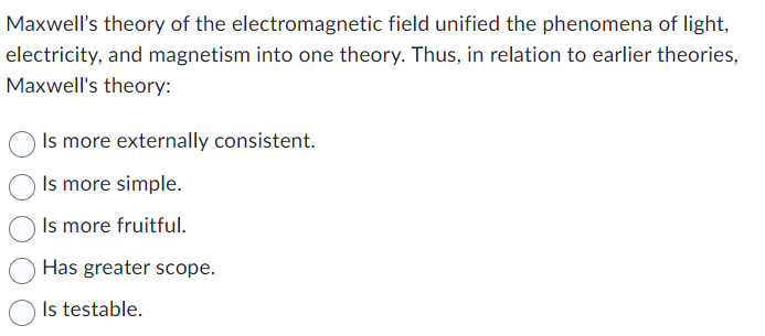 Solved Maxwell's theory of the electromagnetic field unified | Chegg.com