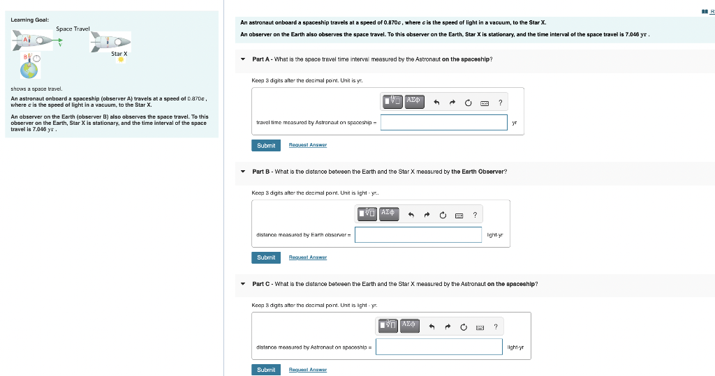 Solved MB Learning Goal: Space Travel An astronaut onboard a | Chegg.com