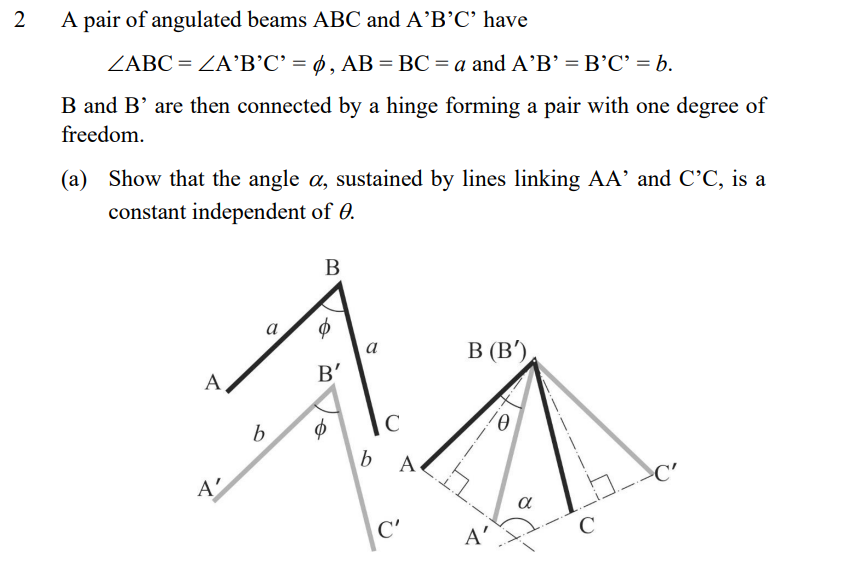 Solved 2 A pair of angulated beams ABC and A'B'C' have ZABC | Chegg.com
