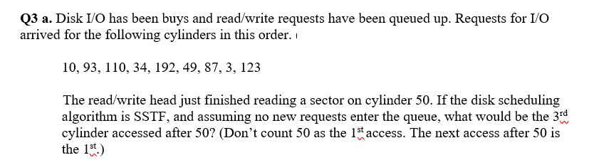 Solved Q3 A Disk Io Has Been Buys And Readwrite Requests 4875