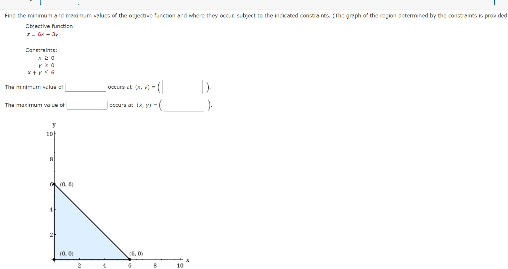 Solved Find the minimum and maximum values of the objective | Chegg.com