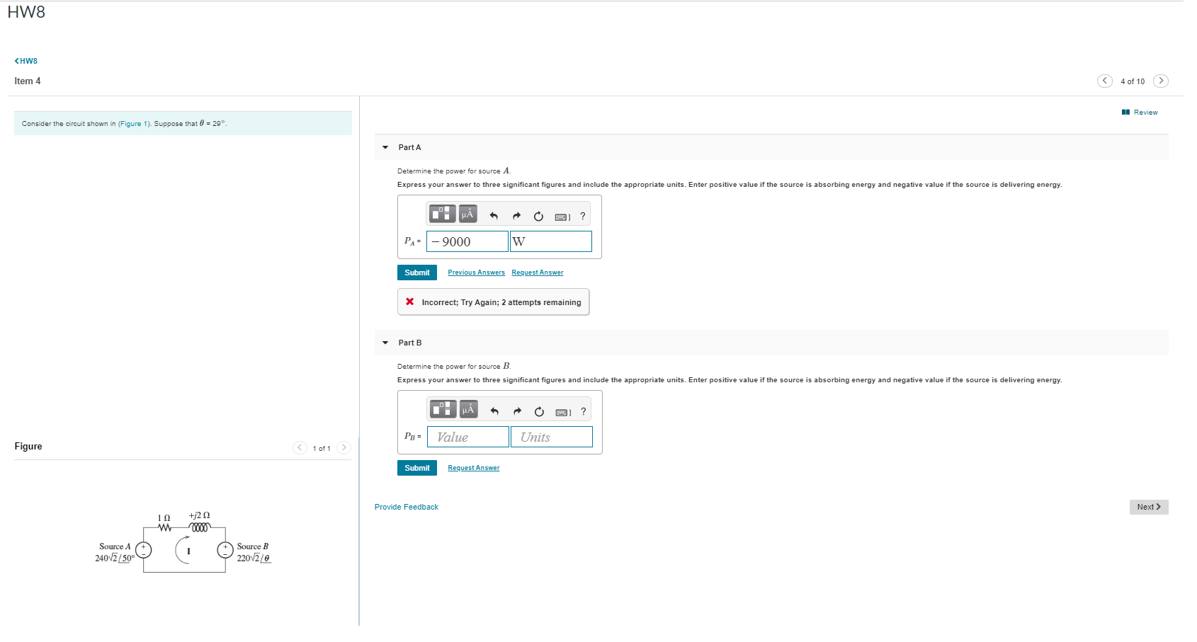 Solved HW8 Review Consider the circuit shown in (Figure 1). | Chegg.com