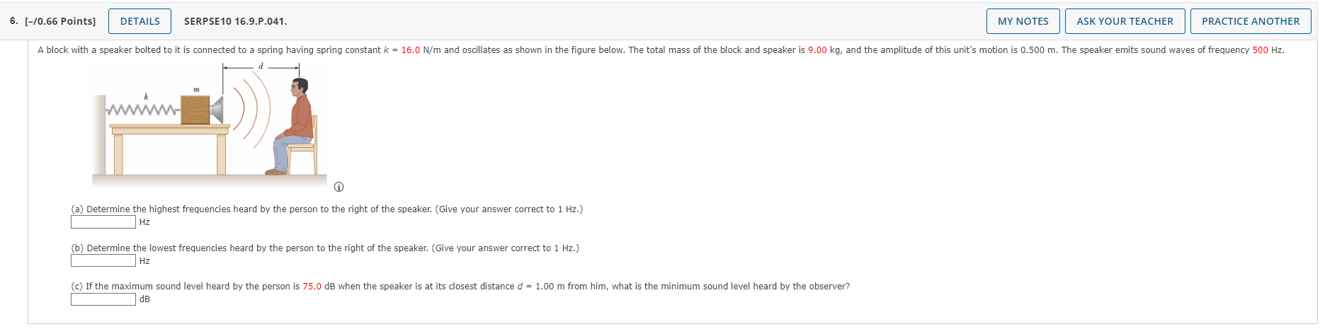 Solved (a) Determine the highest frequencies heard by the | Chegg.com