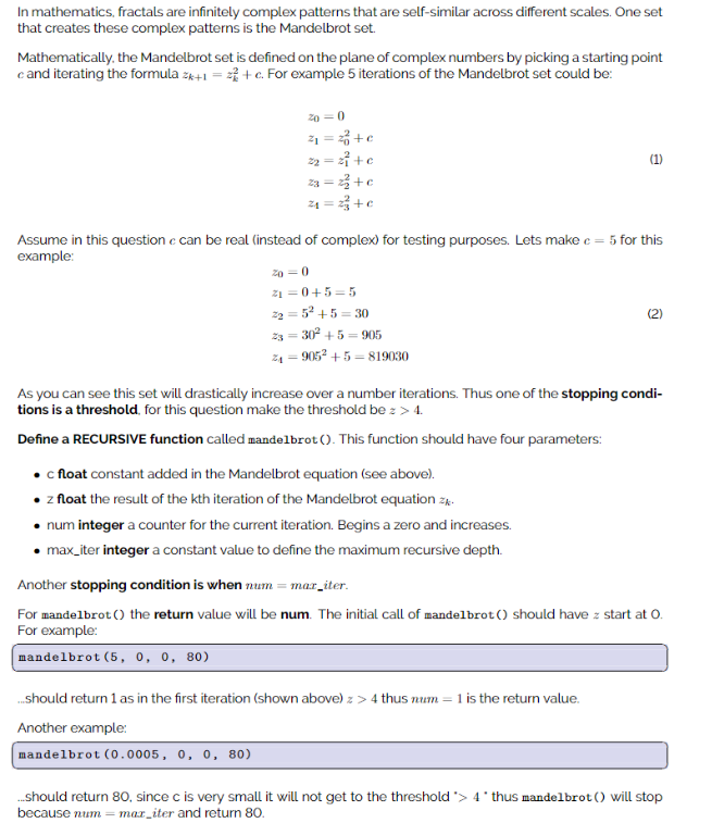 Solved In mathematics, fractals are infinitely complex | Chegg.com