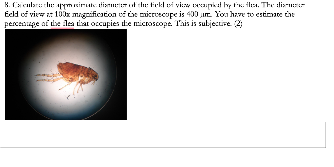 Solved 8. Calculate the approximate diameter of the field of | Chegg.com