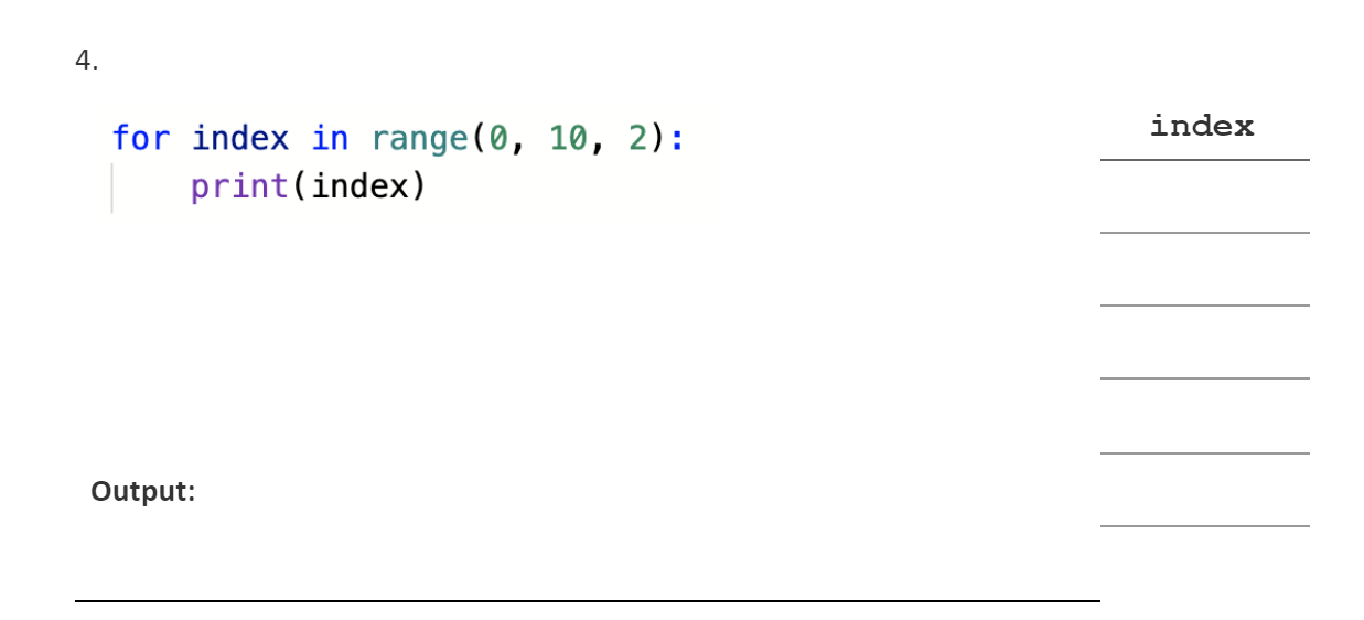 Solved For questions 2 - 5, create a hand tracing table | Chegg.com