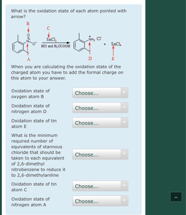 What is the oxidation state of each atom pointed with | Chegg.com