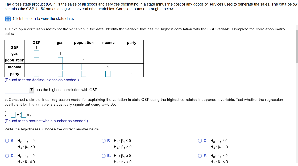 Solved The gross state product (GSP) is the sales of all | Chegg.com