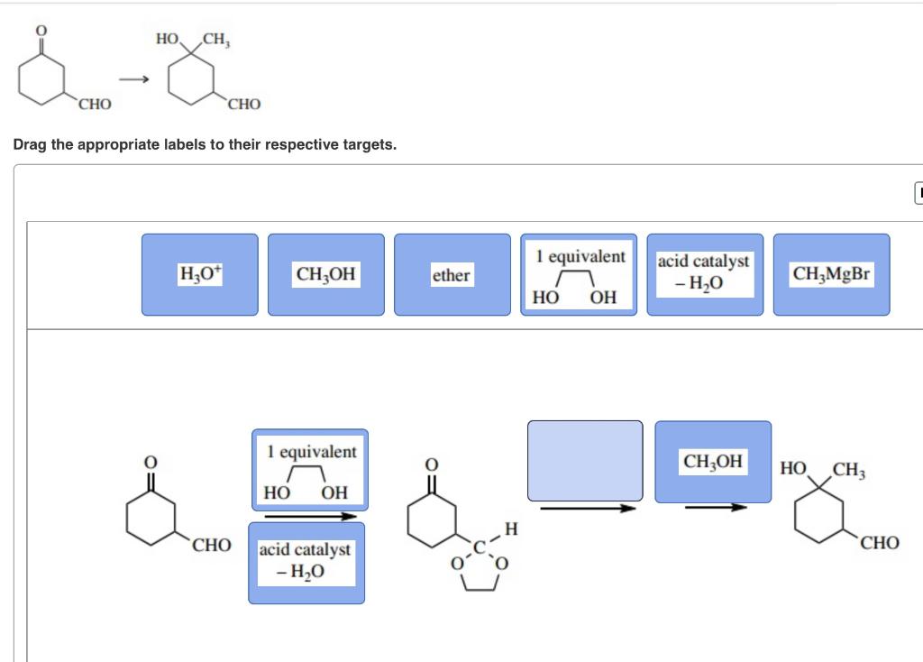 Solved 0 НО, CH, Cone CHO CHO Drag the appropriate labels to | Chegg.com