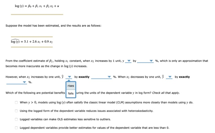 Solved Suppose the model has been estimated, and the results | Chegg.com