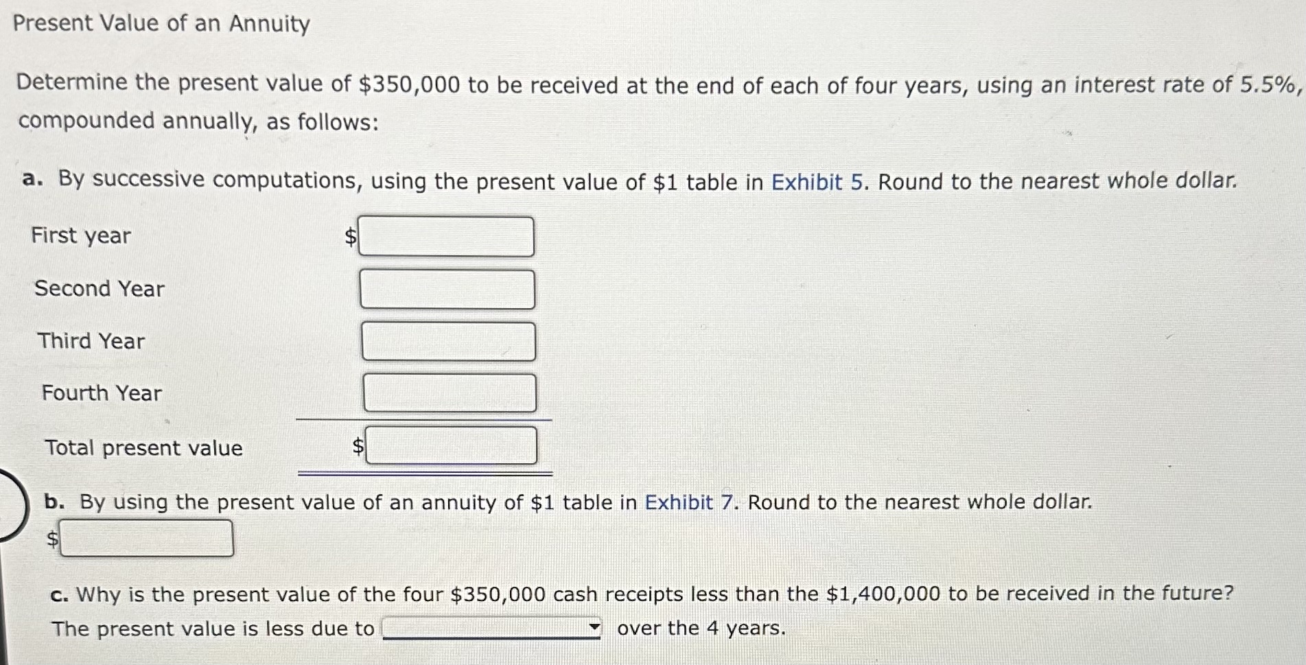 Solved Present Value of an Annuity Determine the present | Chegg.com