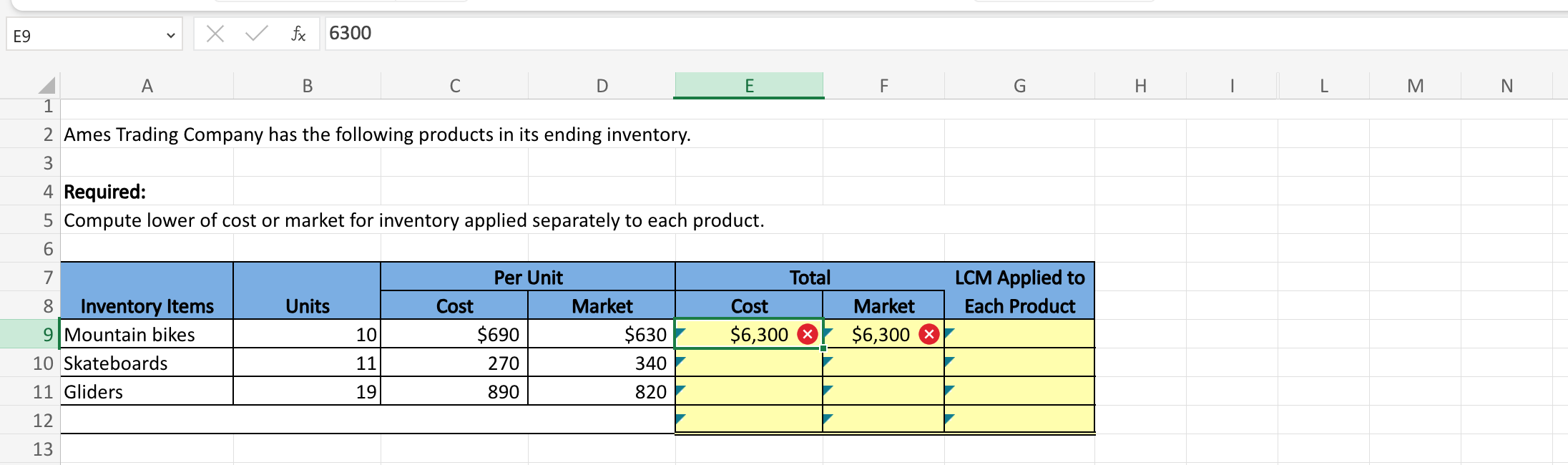 Solved Ames Trading Company has the following products in | Chegg.com