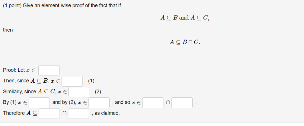 Solved (1 point) Give an element-wise proof of the fact that | Chegg.com