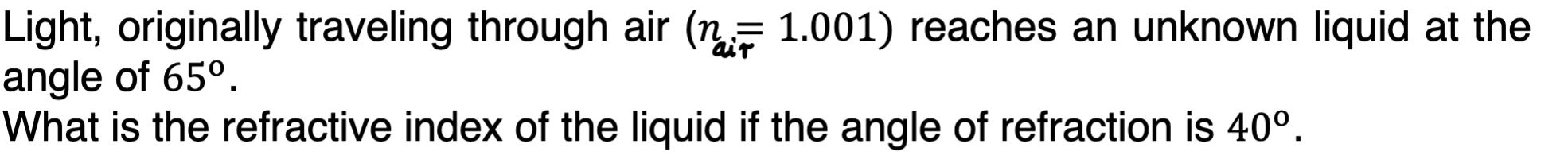 Solved Light traveling through water (n=1.33) reaches a | Chegg.com